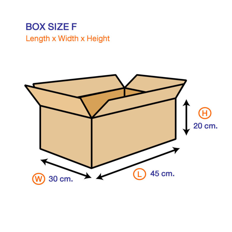 กล่องเบอร์ F 45x30x20 cm (ยxกxส) - หงส์ไทย - โรงงานผลิตบรรจุภัณฑ์จากกระดาษ